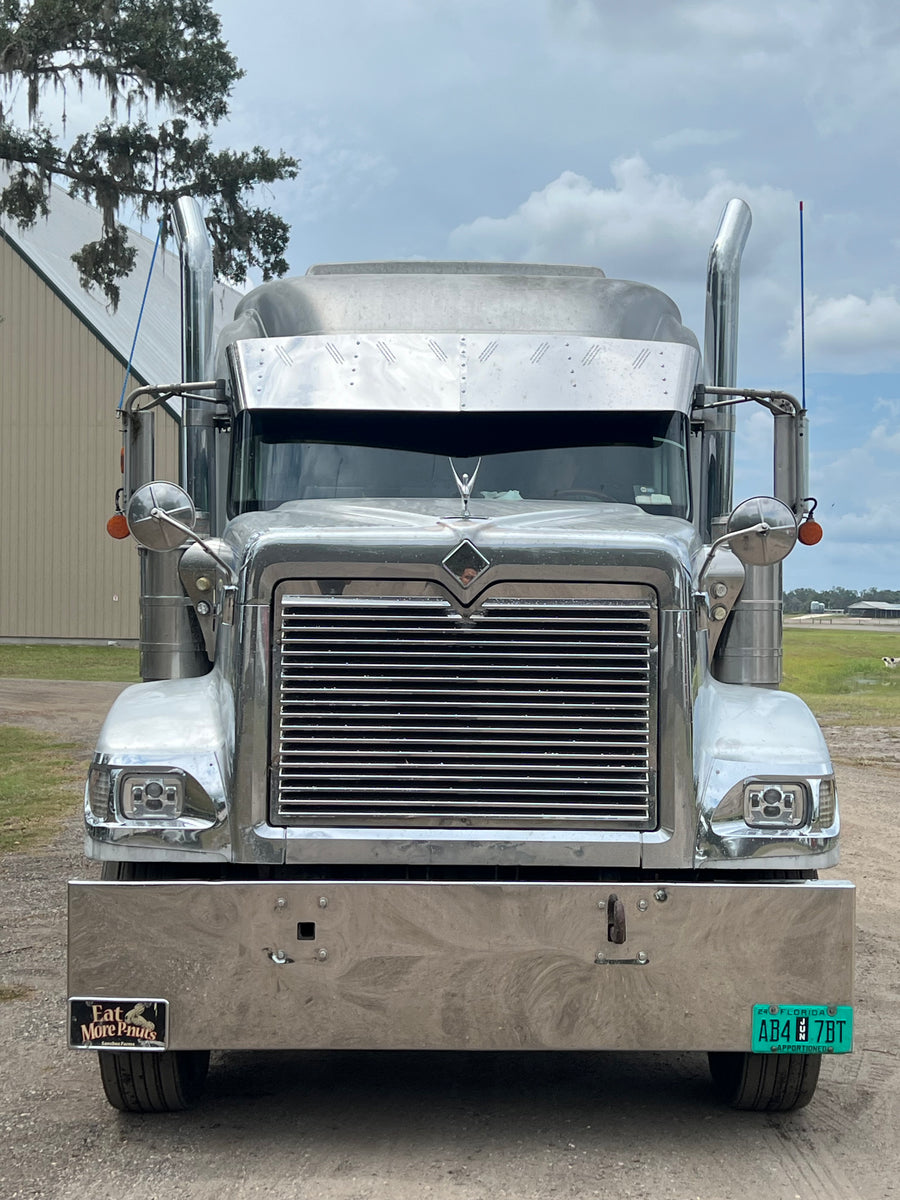 VISOR V-SHAPE STAINLESS STEEL 17 1/4” WITH 8 HIDDEN LIGHTS 3 LINES ANG ...