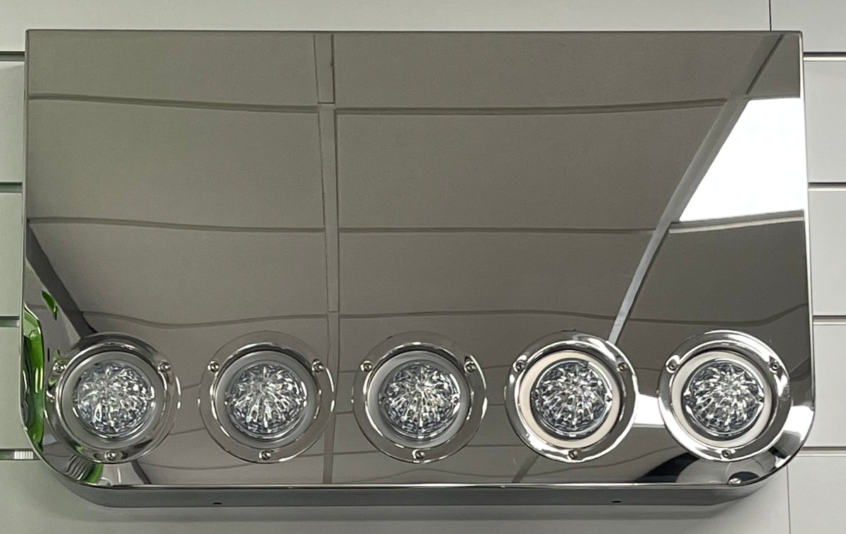 REAR LIGHT PANEL WITH ROUND CORNERS 5 LIGHT HOLES 4” PLAIN - PETERBILT ...