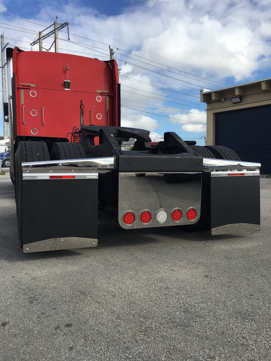 REAR LIGHT PANEL WITH ROUND CORNERS 5 LIGHT HOLES 4” PLAIN - PETERBILT ...