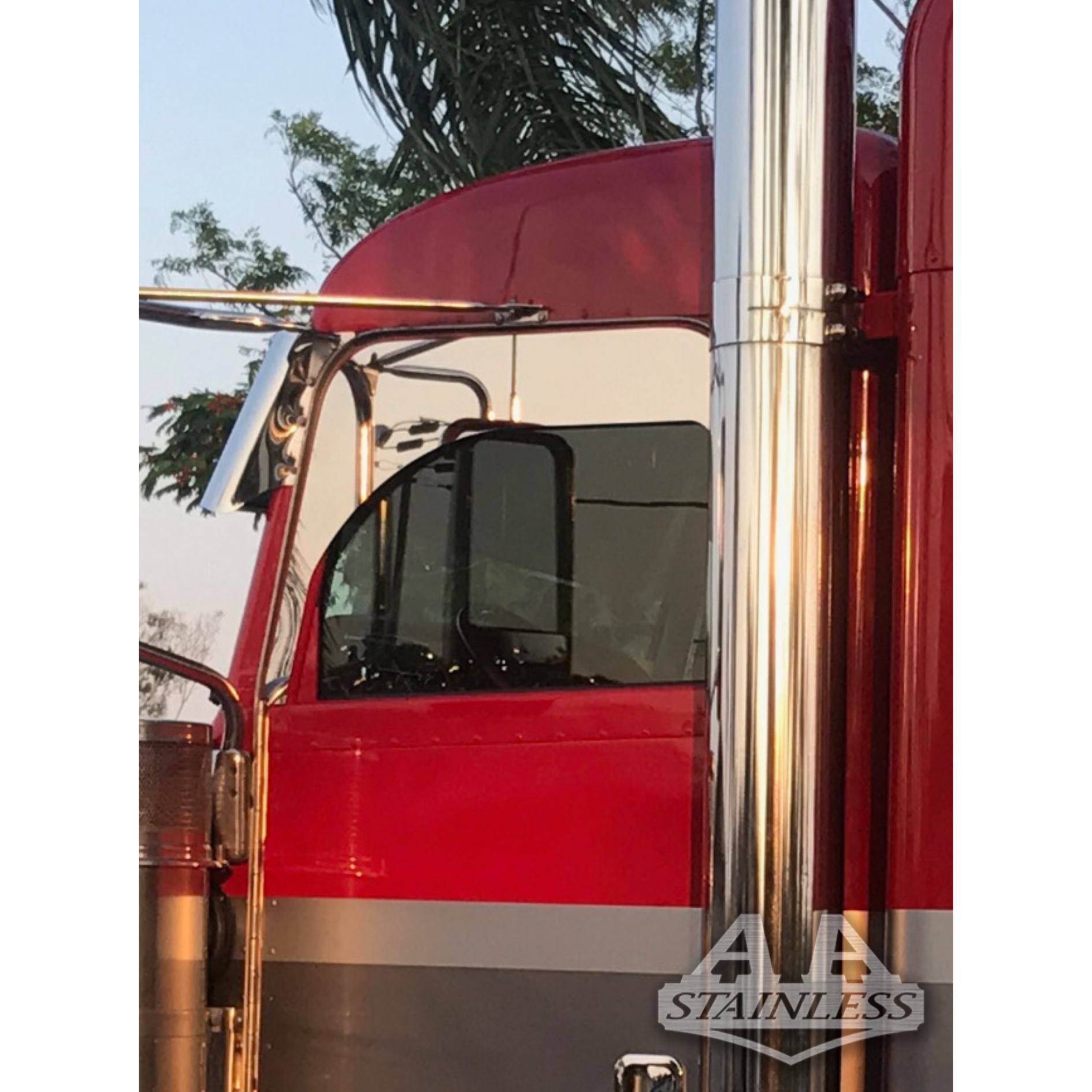 Sloped Door Truck Trim Kit RoadWorks Stainless Steel Under Window Trims ...